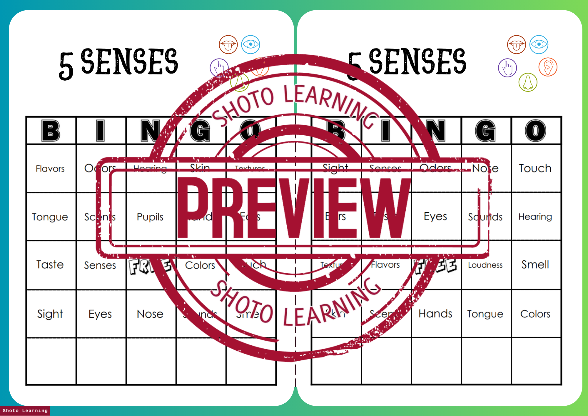 Sensational Senses Bingo: Explore the Wonders of the 5 Senses! — SHOTO ...