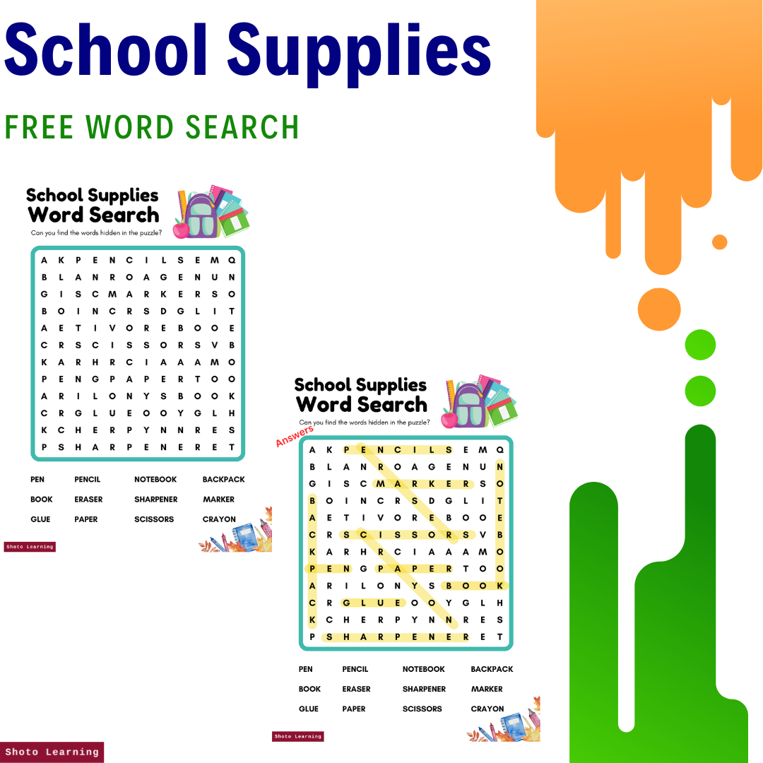 Explore and Discover: Free School Supplies Word Search Extravaganza ...