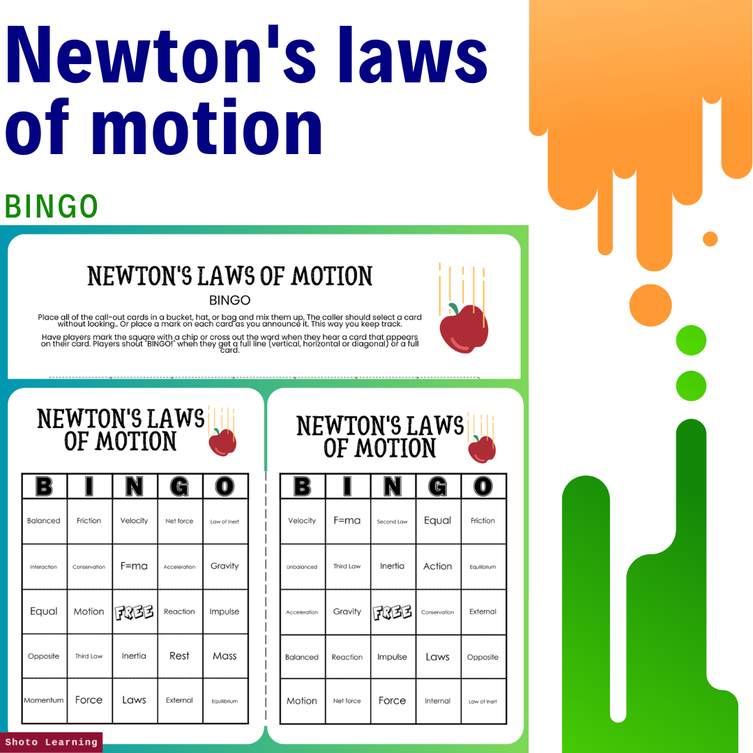 Newton's Laws of Motion Bingo: Engaging Fun with Fundamental Physics ...