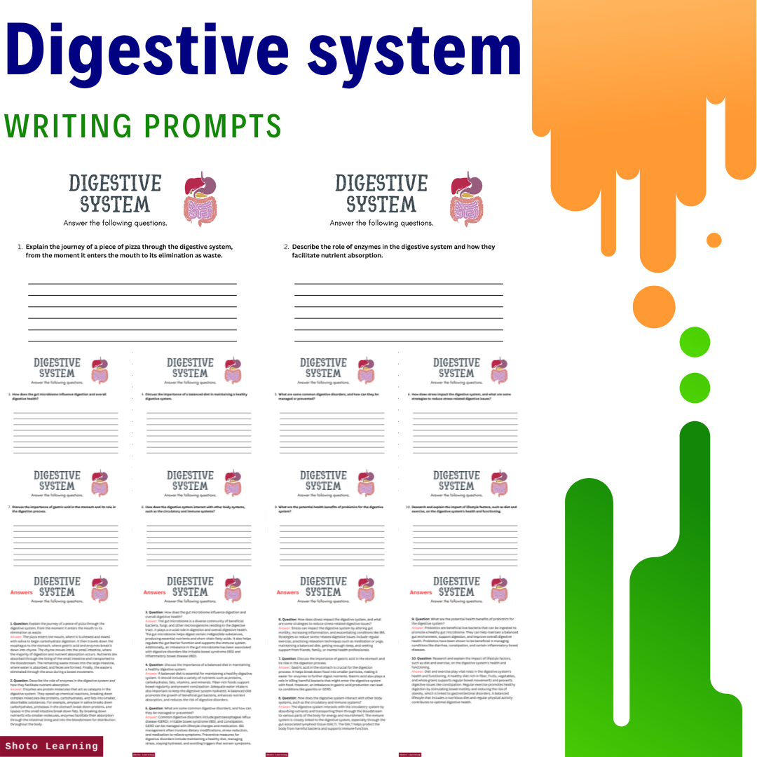 Digestive System — Shoto Learning | English | Math | Science Worksheets