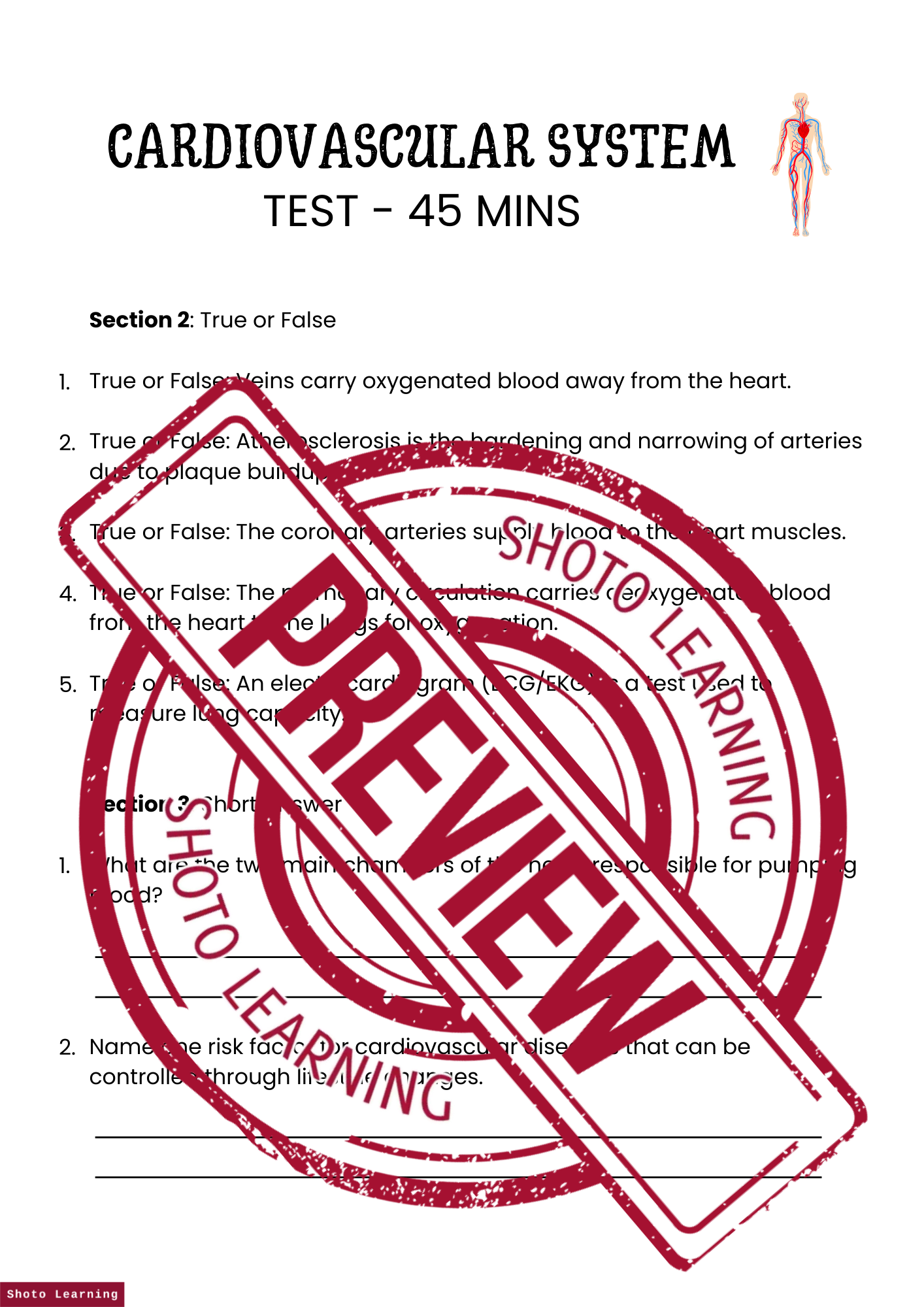 Cardiovascular System Matching Game: A Great Way to Review for Tests ...