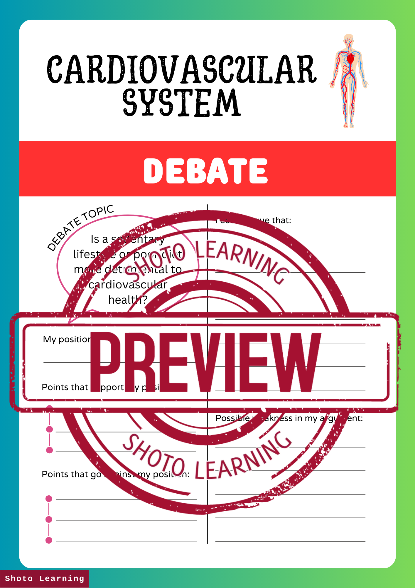 Cardiovascular System Matching Game: A Great Way to Review for Tests ...