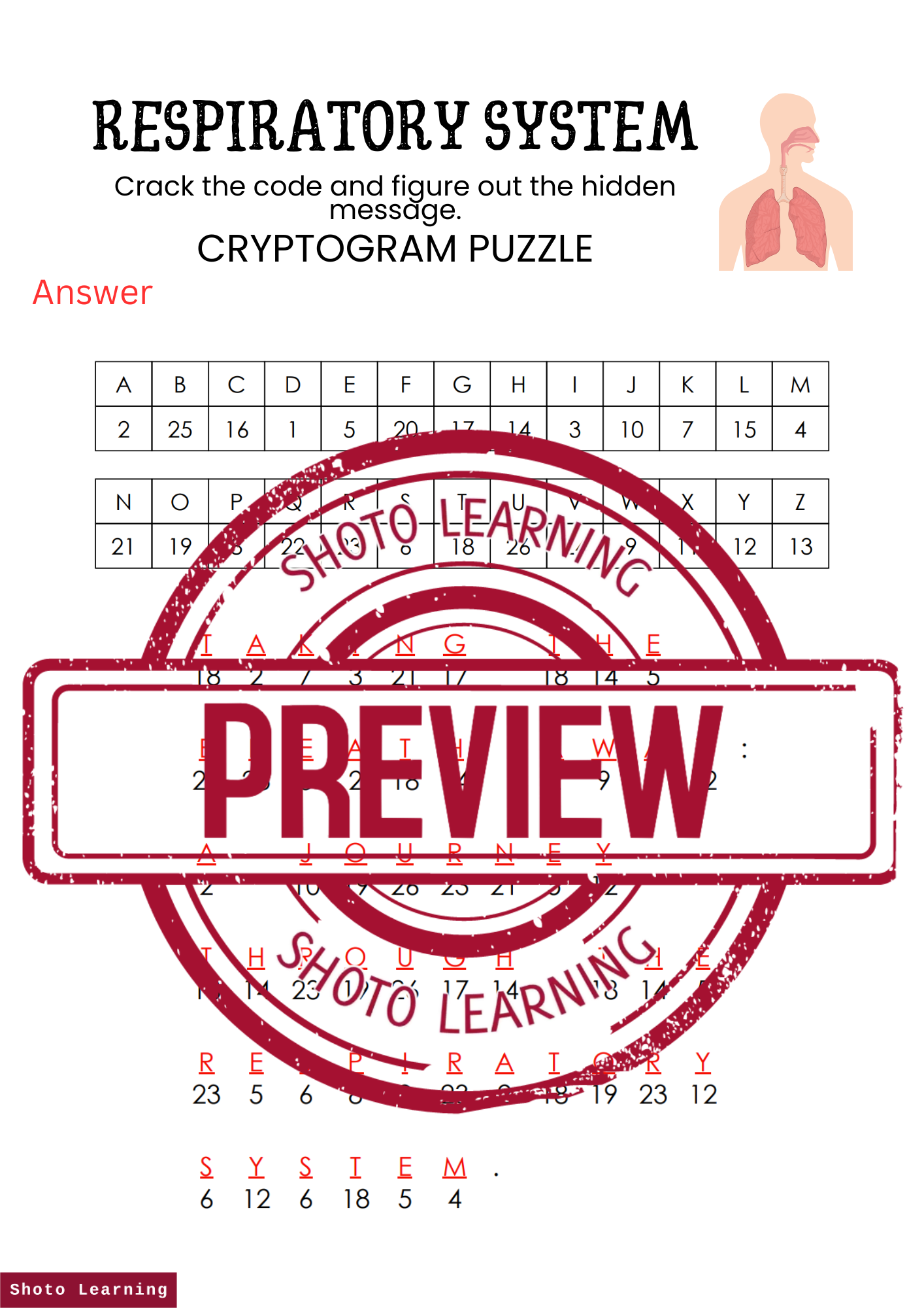 Respiratory System Word Search: A Fun and Educational Puzzle for Kids ...