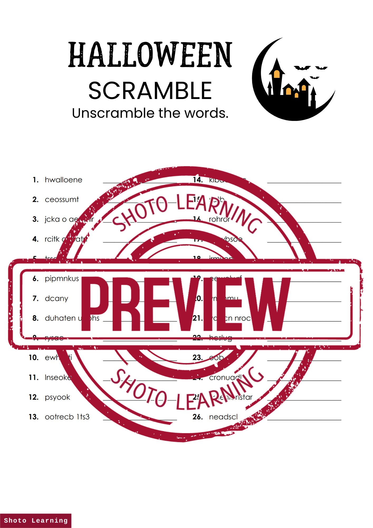 20 Questions and Answers Worksheet: Learn About Halloween — Shoto ...