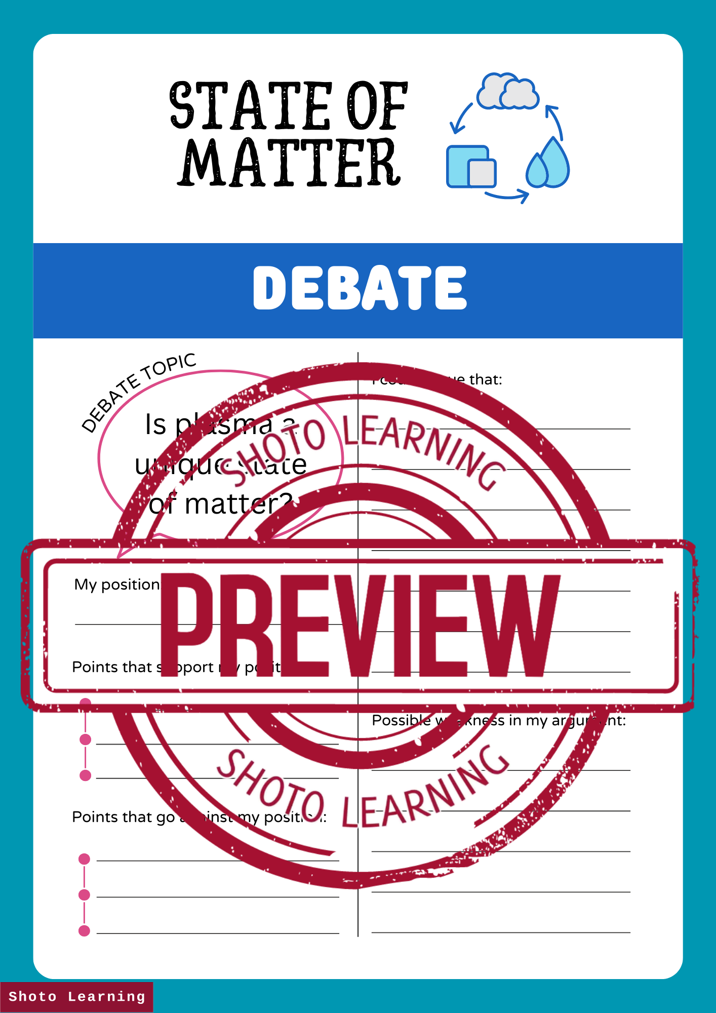 States of Matter Fill in the Blank Worksheet: A Fun Way to Learn About ...