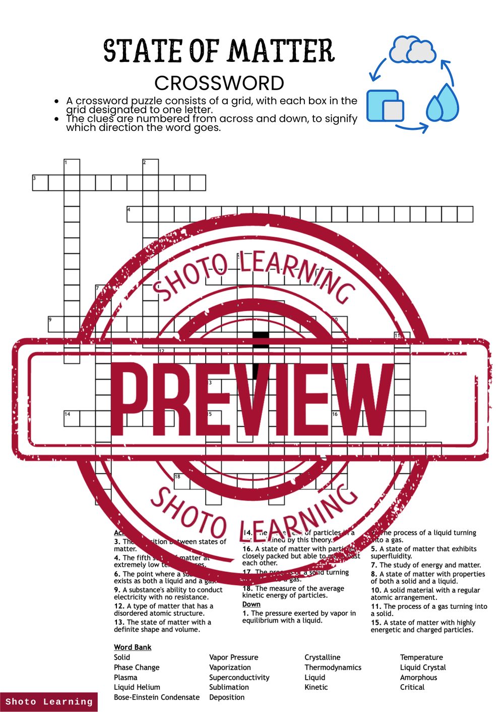 States of Matter Fill in the Blank Worksheet: A Fun Way to Learn About ...