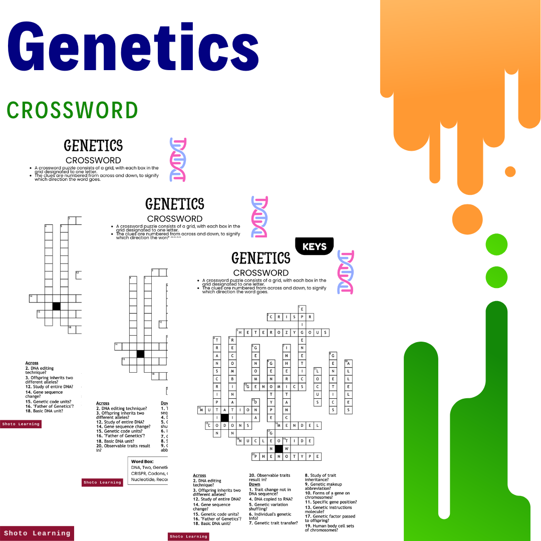 Genetics Crossword Worksheet: Unravel the Code with Our Genetic Puzzle! — Shoto Learning ...