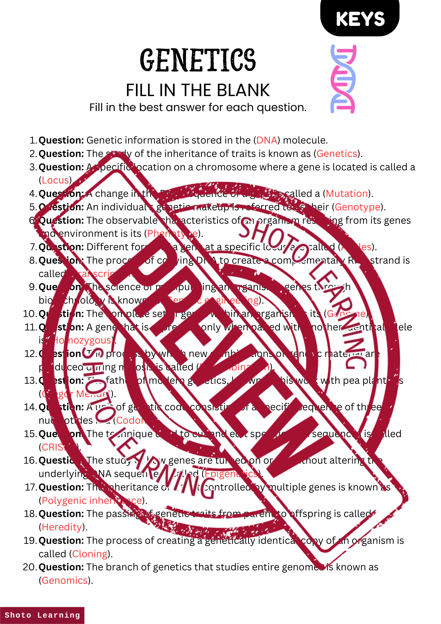 20 Genetics Flashcards: Learn About Genetics with Fun and Easy-to-Use ...
