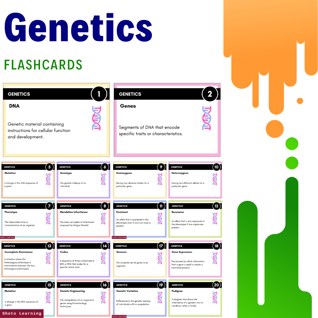 20 Genetics Flashcards: Learn About Genetics with Fun and Easy-to-Use ...
