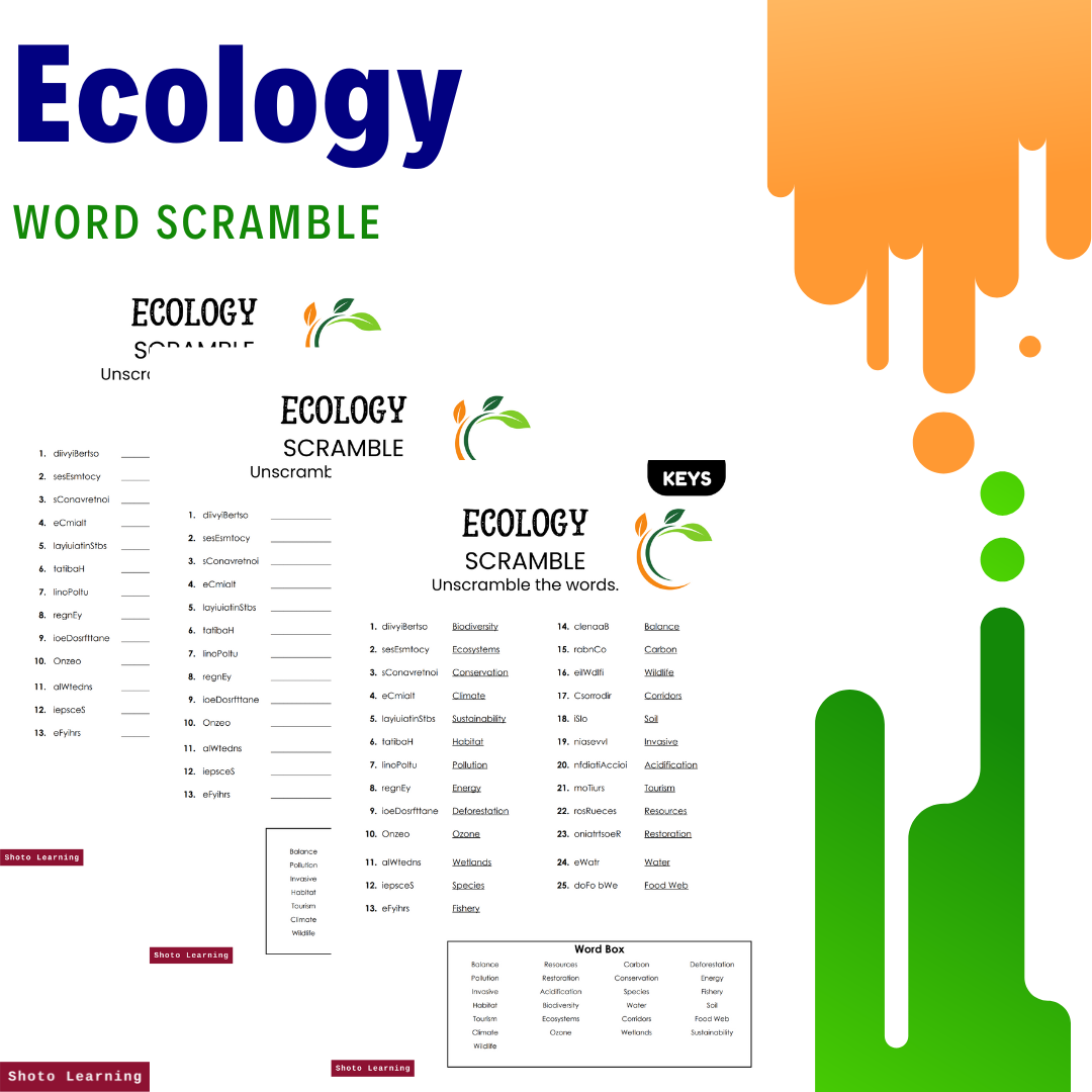 Ecology Word Scramble Challenge: Unscramble and Learn About the ...
