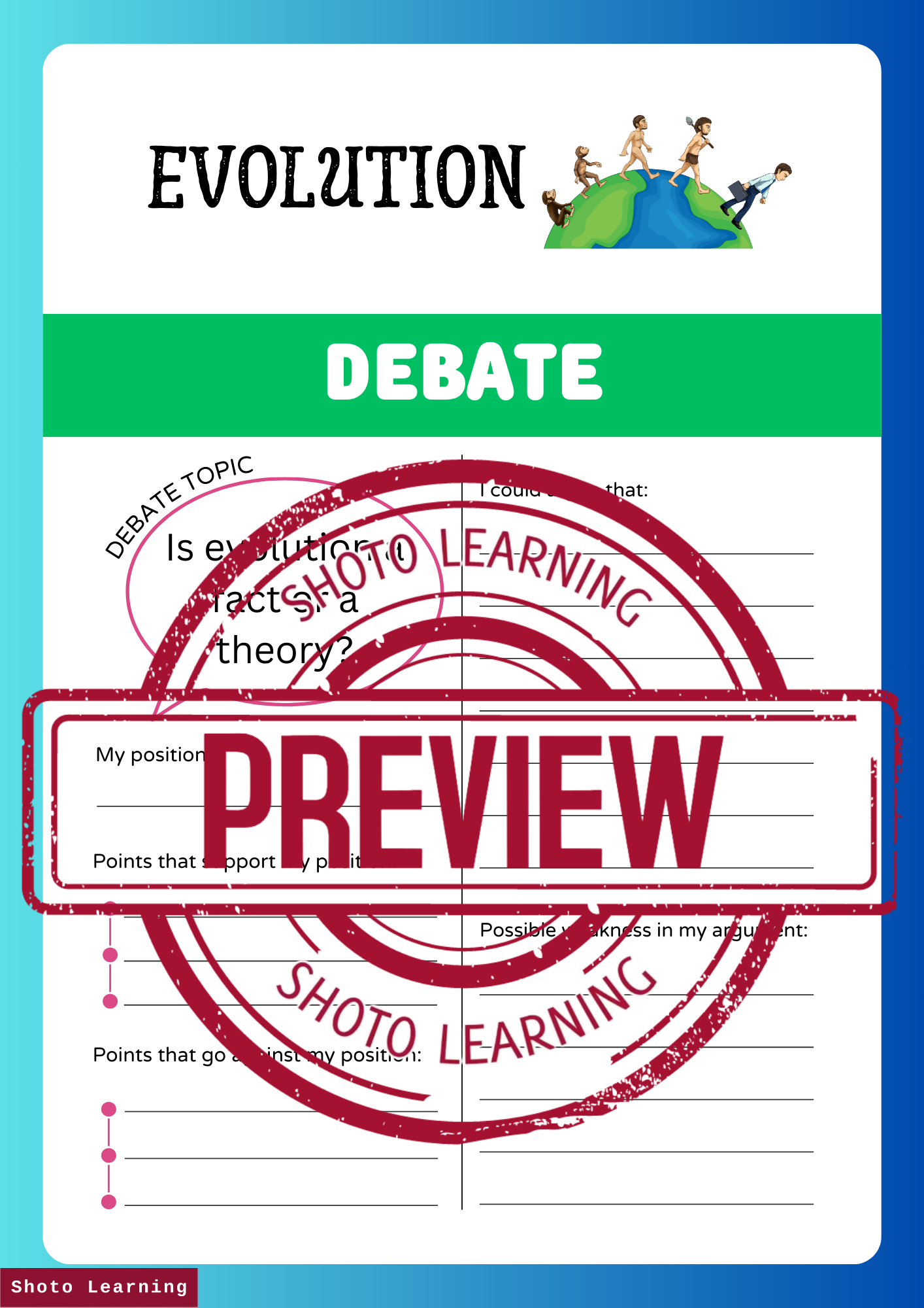 Evolution Debate Kit: 10 Thought-Provoking Questions with Comprehensive ...