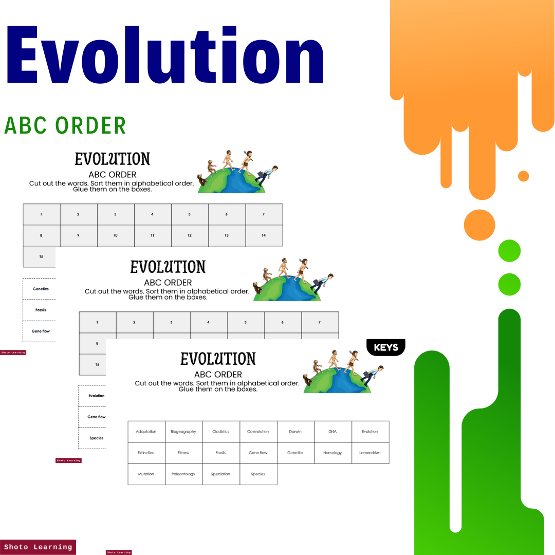 Evolution ABC Order Worksheet: Dive into Darwin's Alphabet — Shoto ...