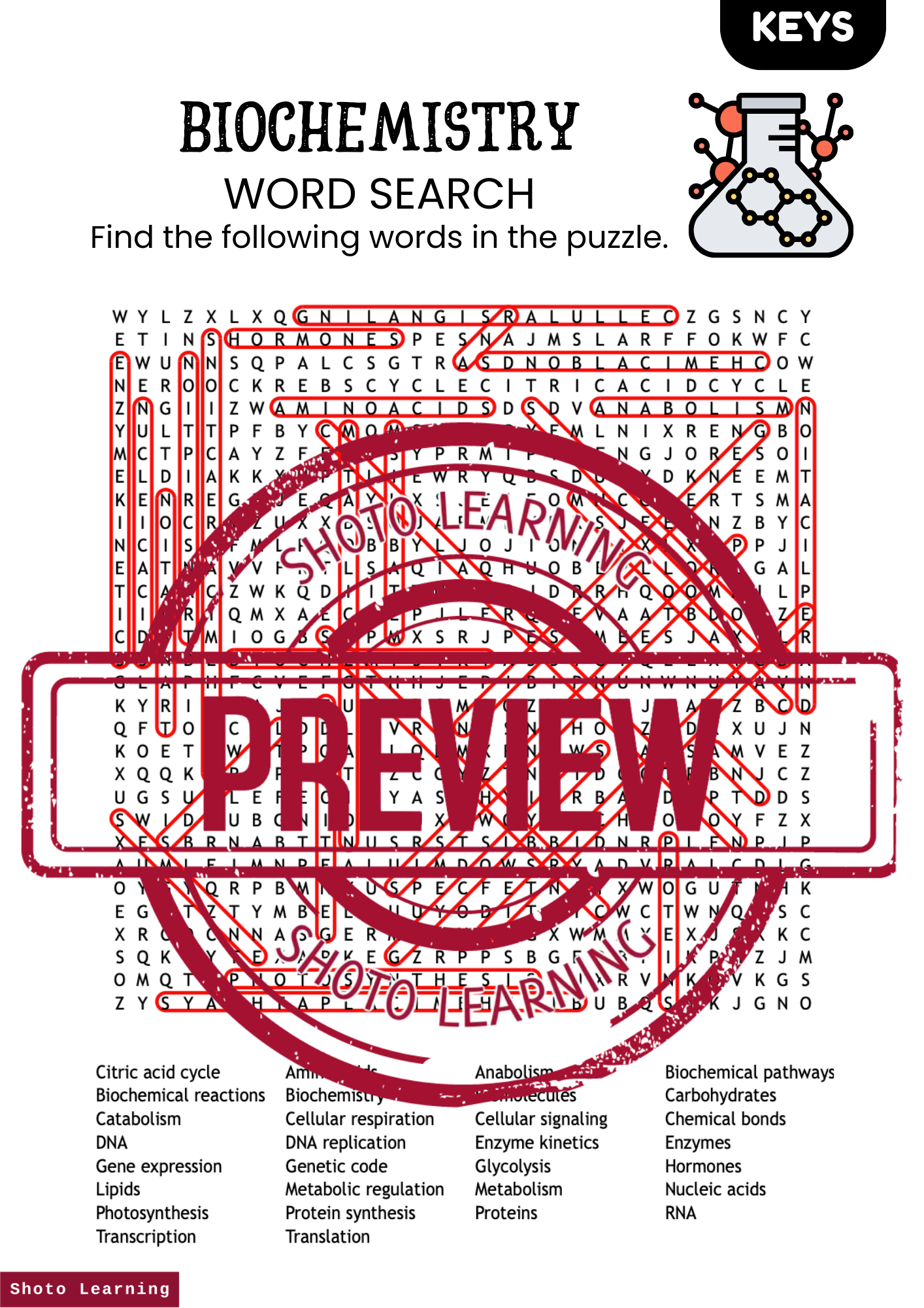 Biochemistry Word Search Challenge: Explore the Molecular World — Shoto ...