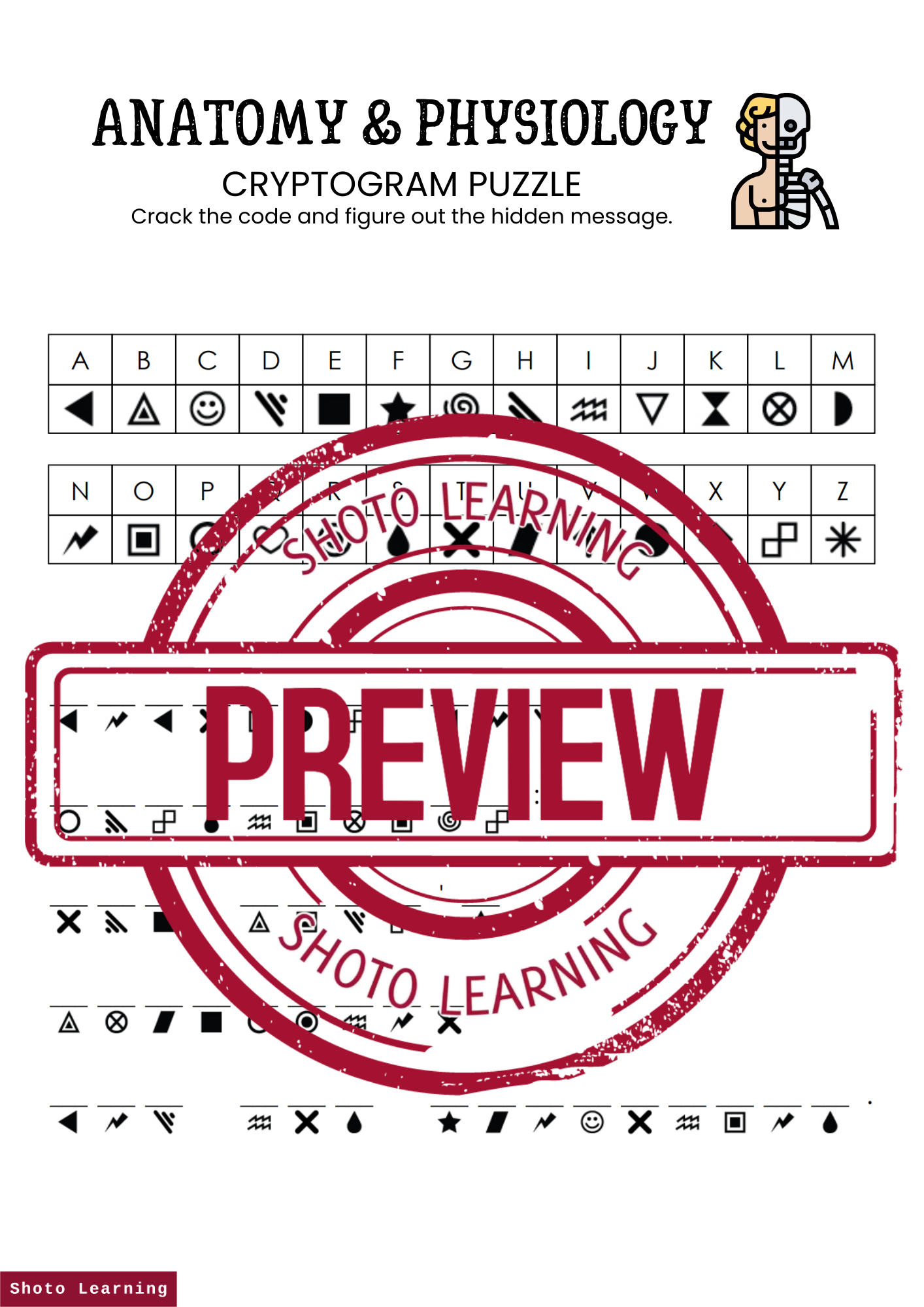 Anatomy and Physiology Cryptogram Puzzle - Decrypt the Hidden Message ...