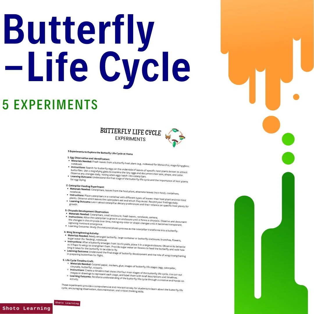 Free Butterfly Life Cycle Cut and Paste Worksheet for Kids