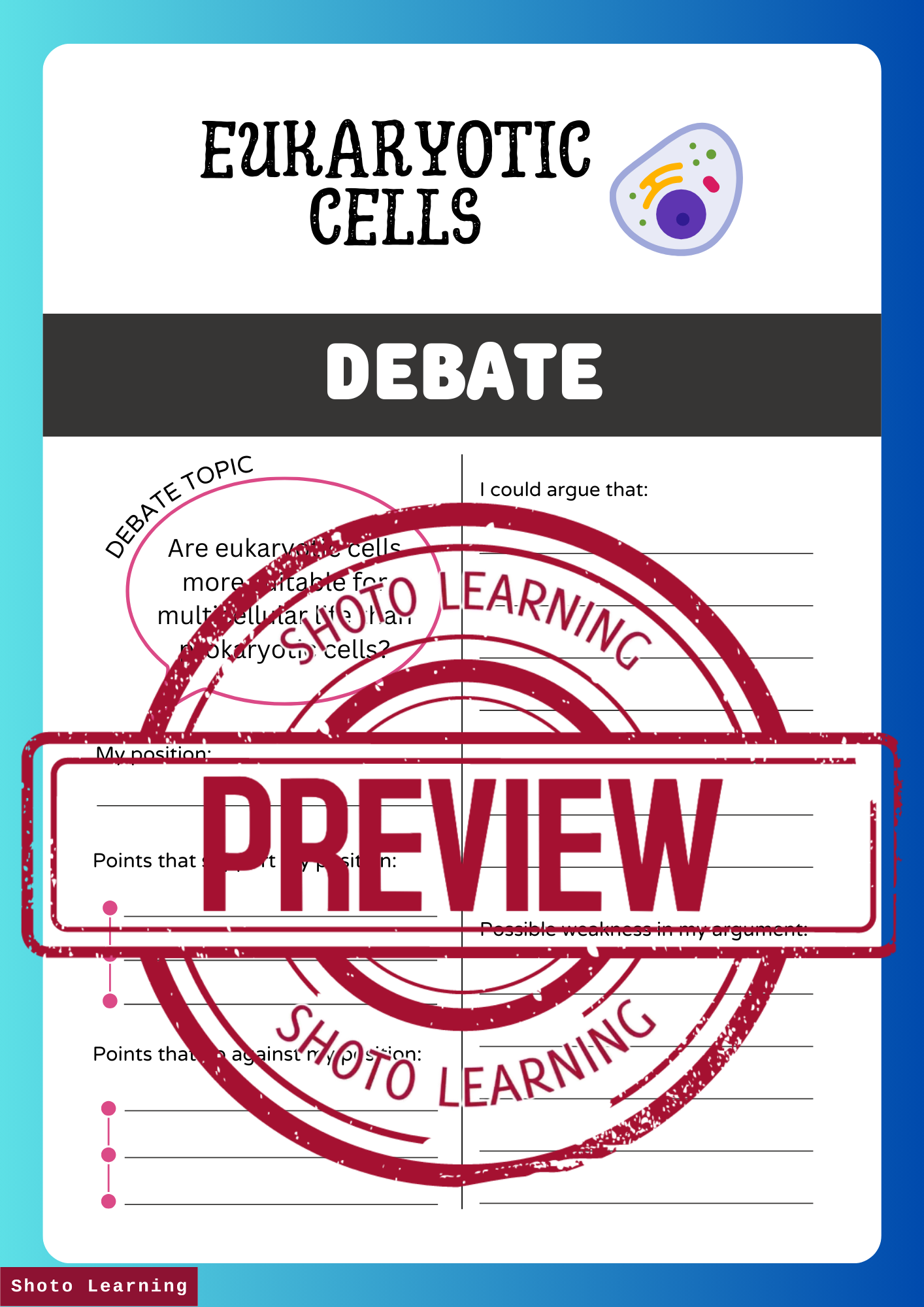 Eukaryotic Cell Word Search Worksheet - Fun and Educational Activity ...