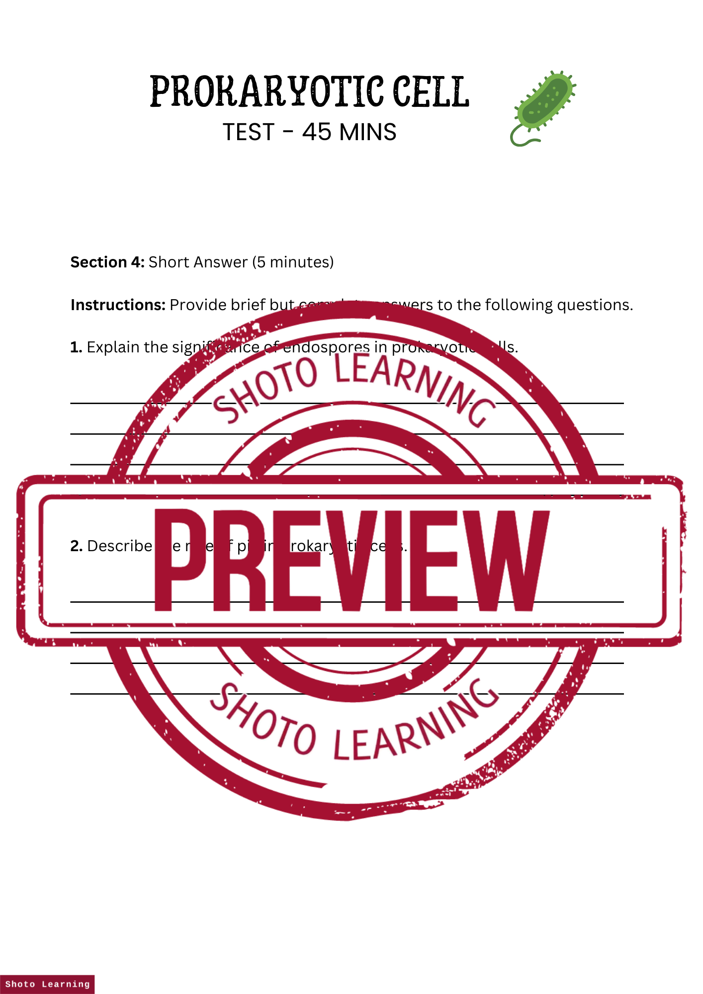 Prokaryotic Cells Cut and Paste Challenge — Shoto Learning | English ...