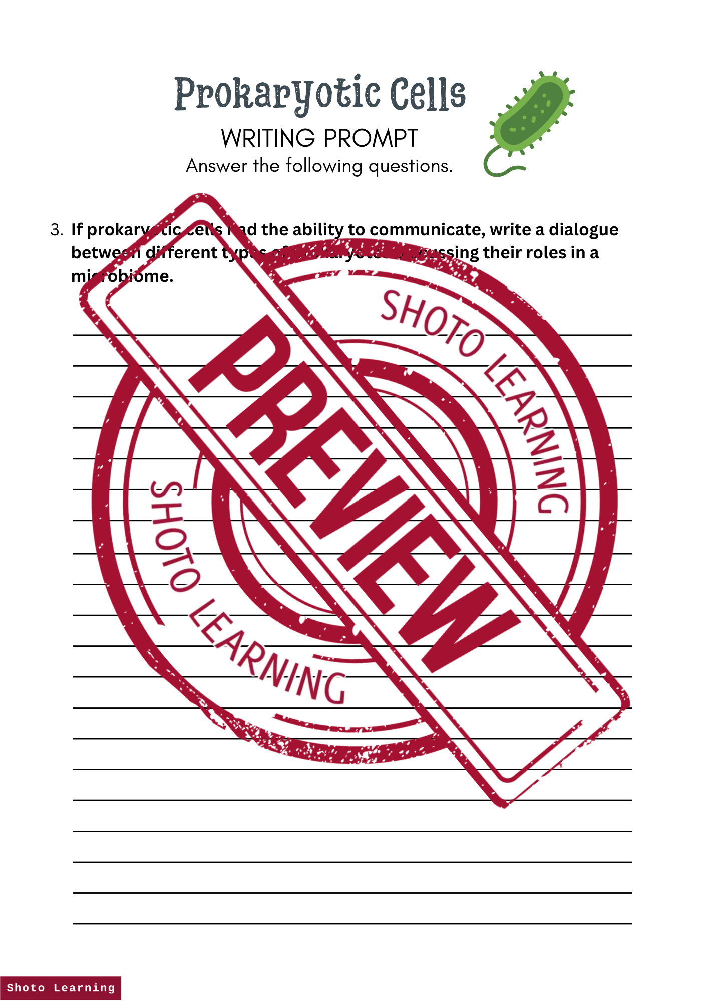 Prokaryotic Cell Quest: Word Search Worksheet — Shoto Learning ...