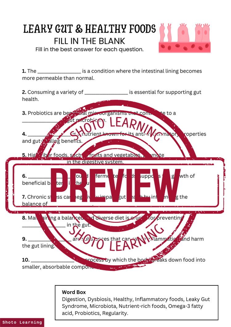 Revitalize Your Gut: Nourishing Choices - 20 Multiple Choice Questions ...