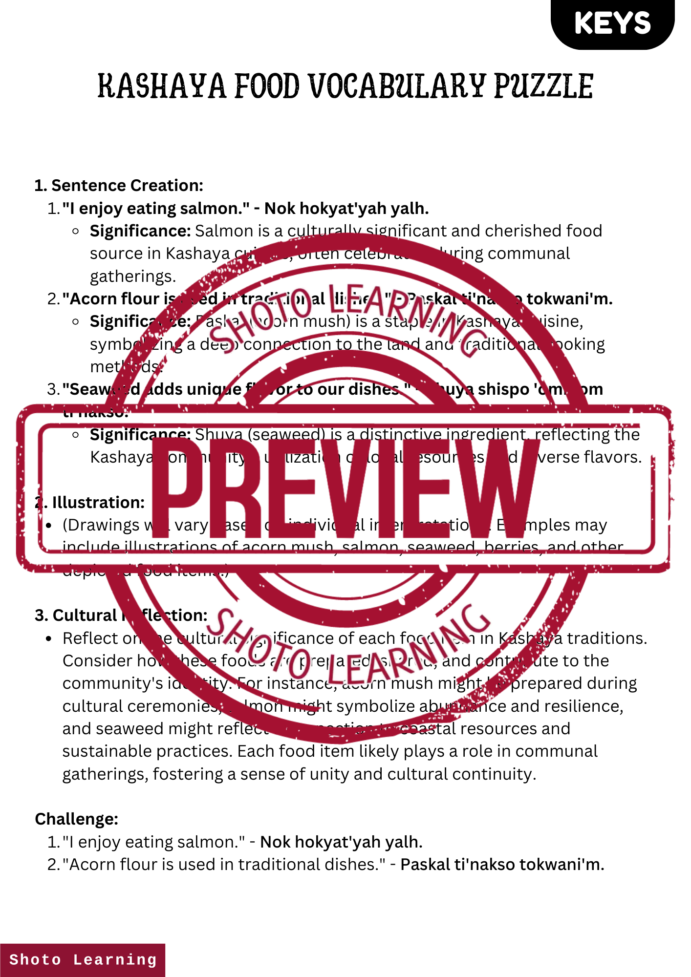 Mikasuki/Miccosukee Vocabulary Discovery: Word Search Worksheet — Shoto ...