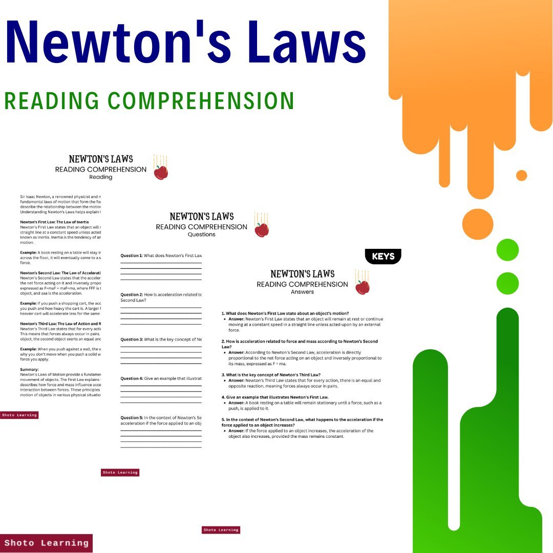 Newtons Law of Motion Science Activity - Word Find & Scramble