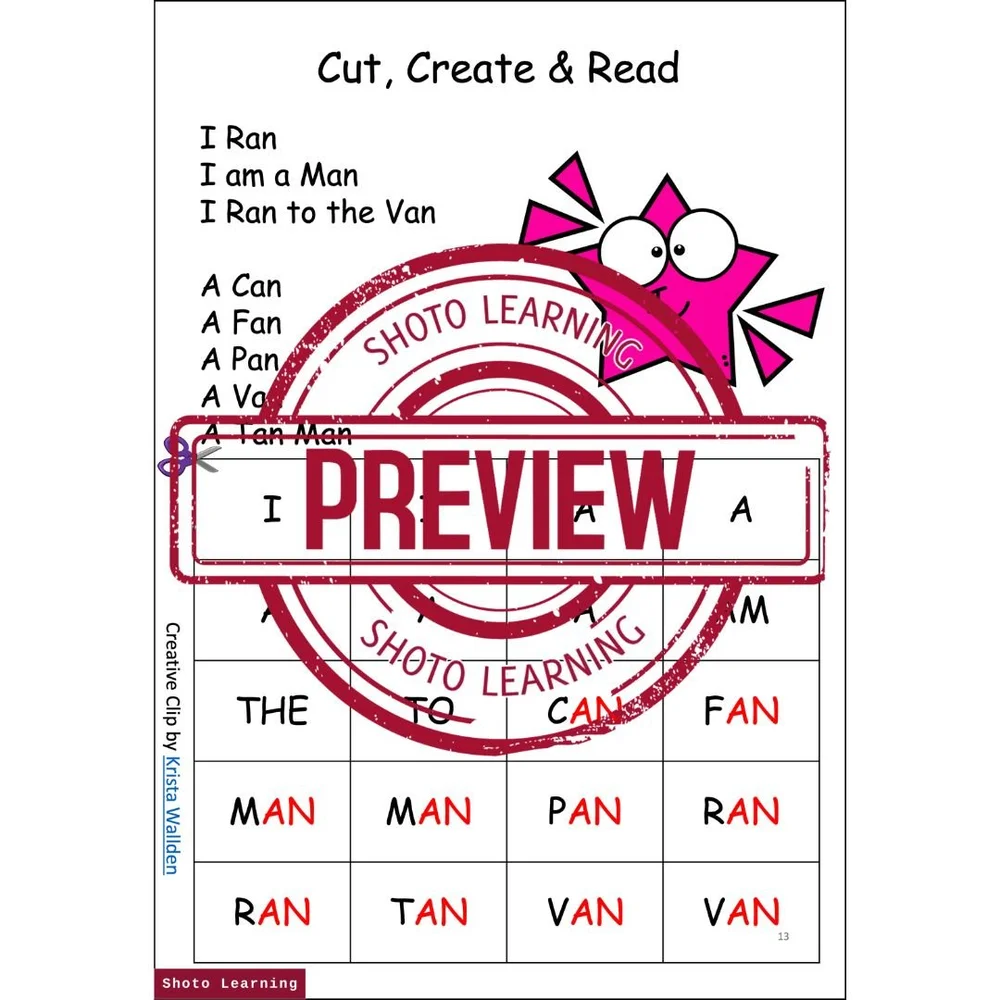 EN Word Family CVC Blend Worksheets – Reading & Writing