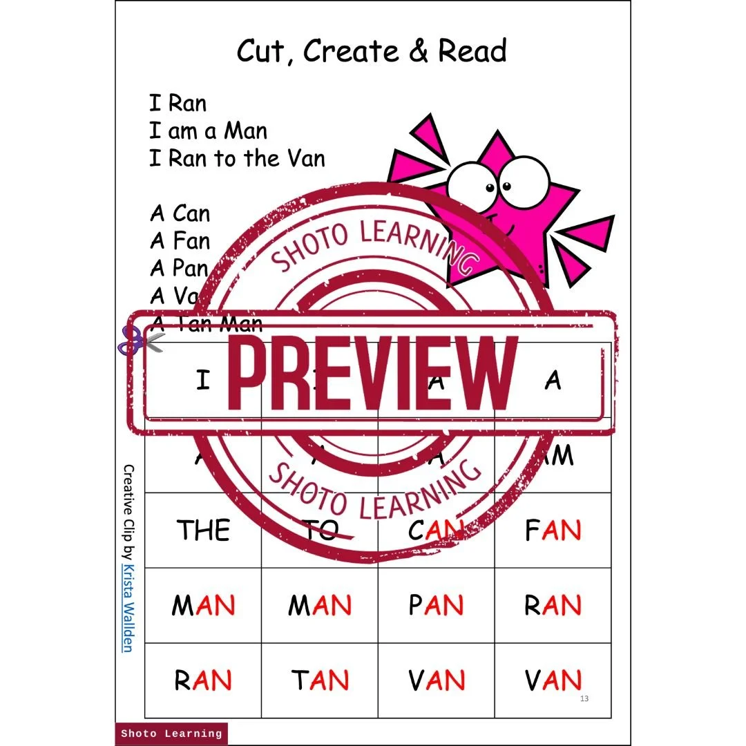 ET Word Family CVC Blend Worksheets – Reading & Writing