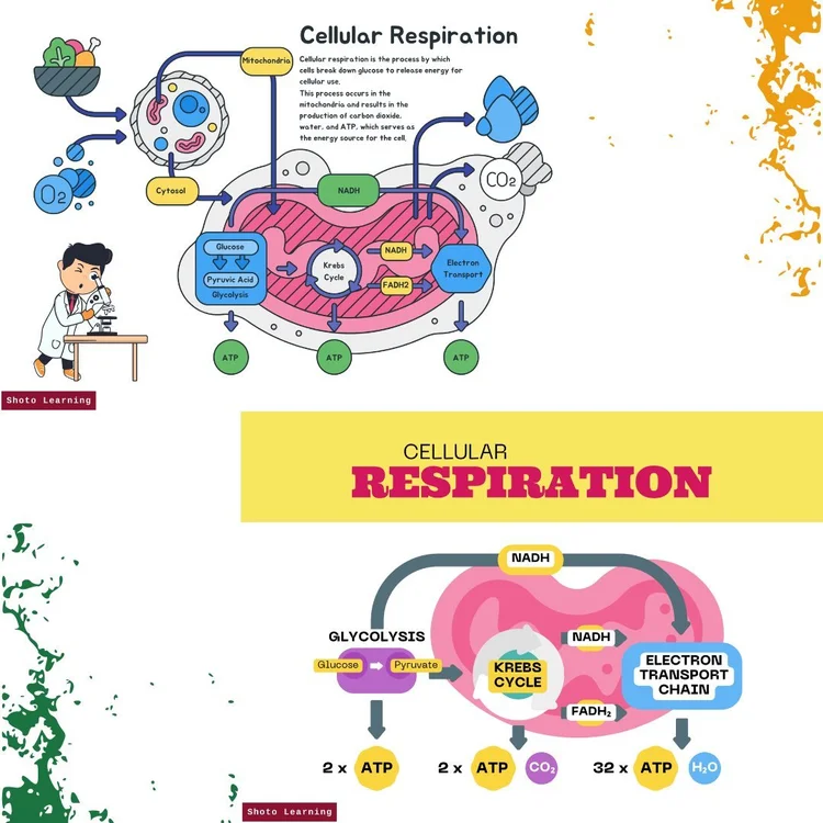 Cellular Respiration Label Worksheet | Word Box & Answer Key