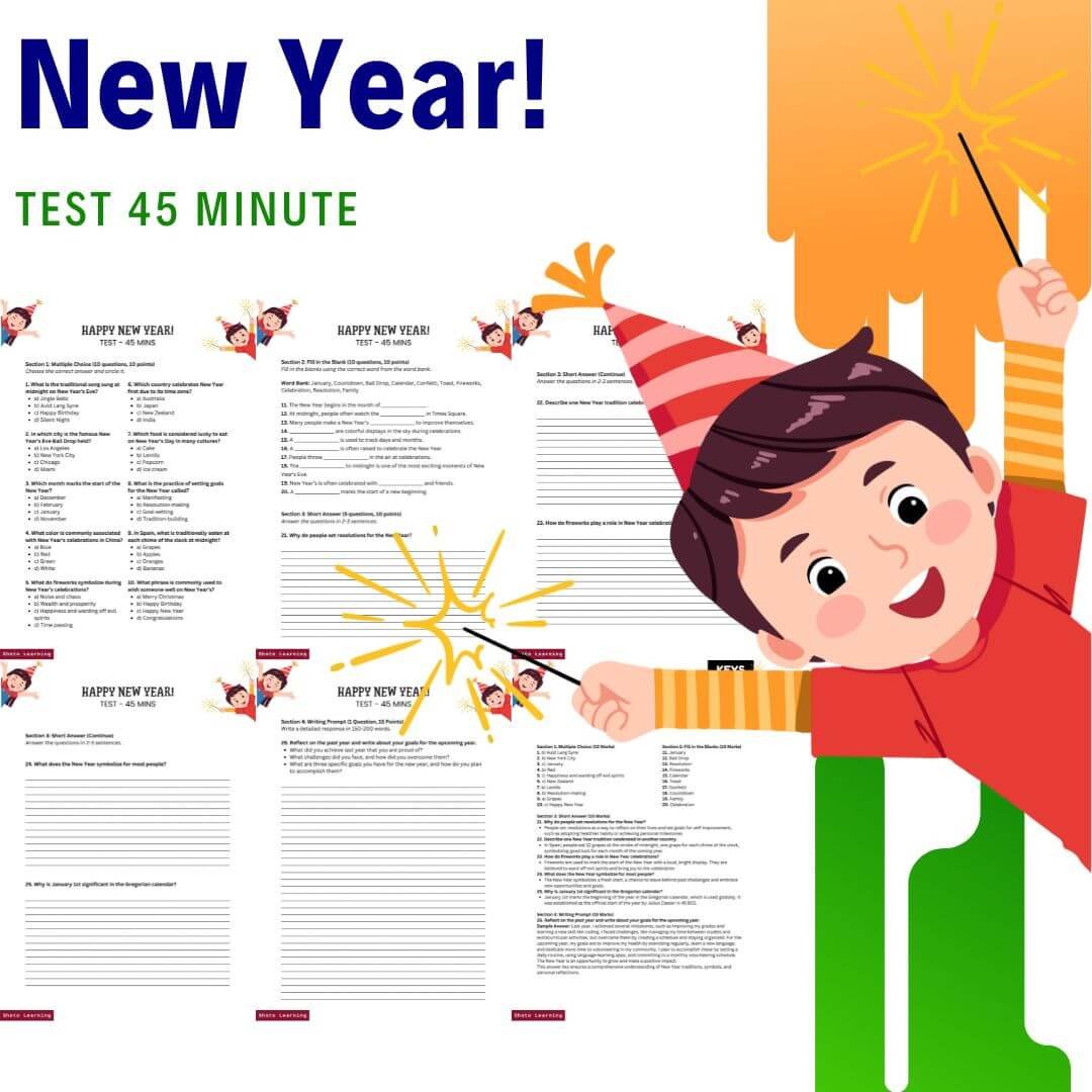 New Year Word Scramble - Festive Puzzle with Answers