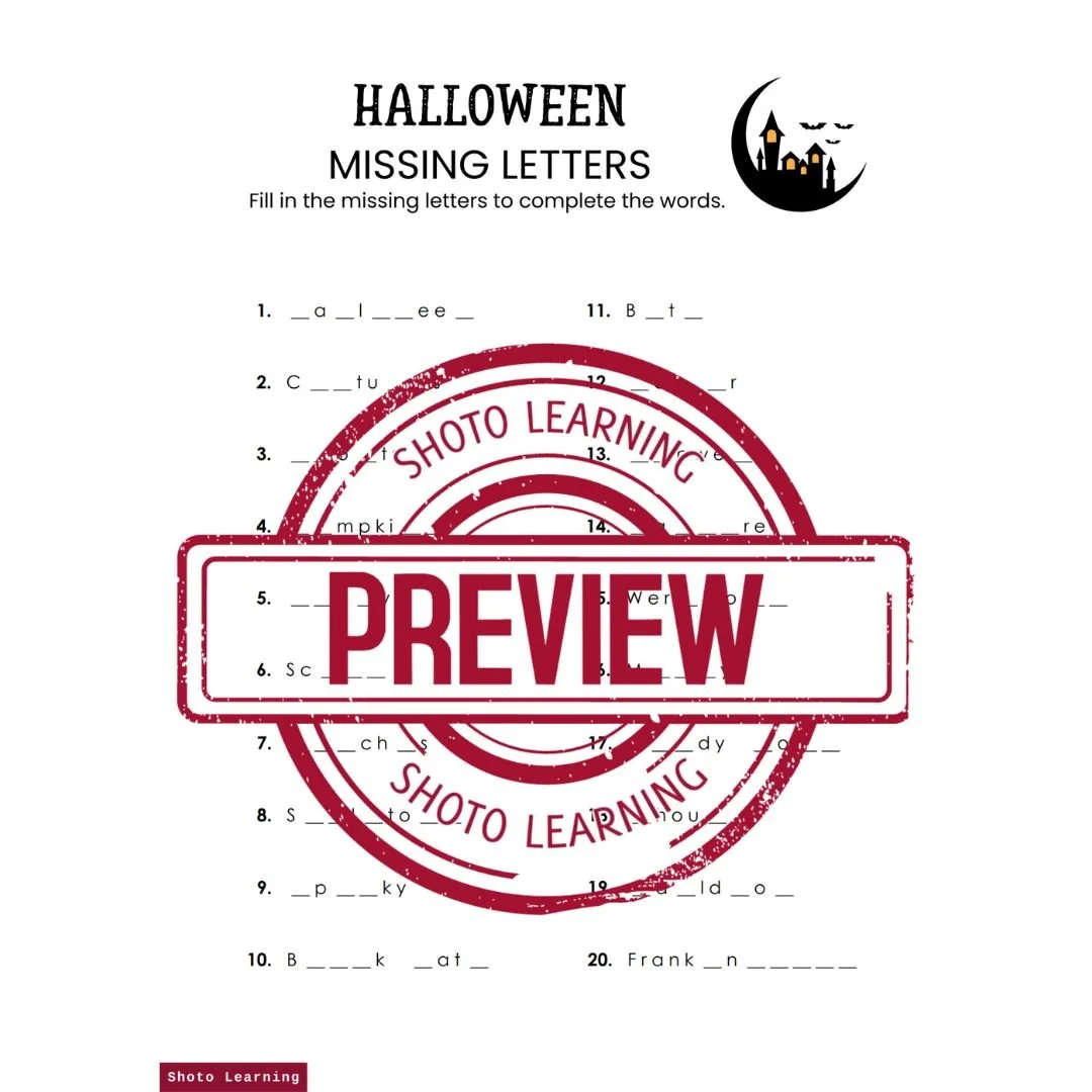 Spooky Halloween Activities Bundle for Kids | Shoto Learning