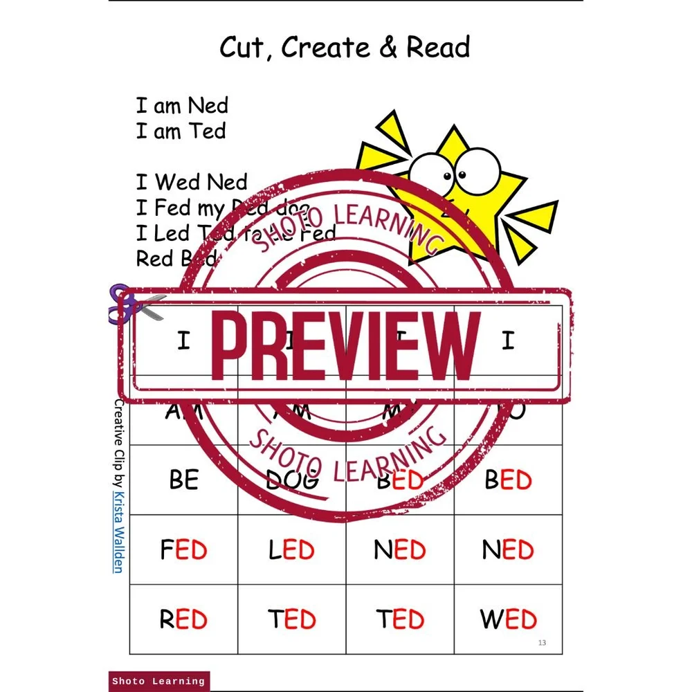 ED Word Family Worksheets & Activities – CVC & Blends