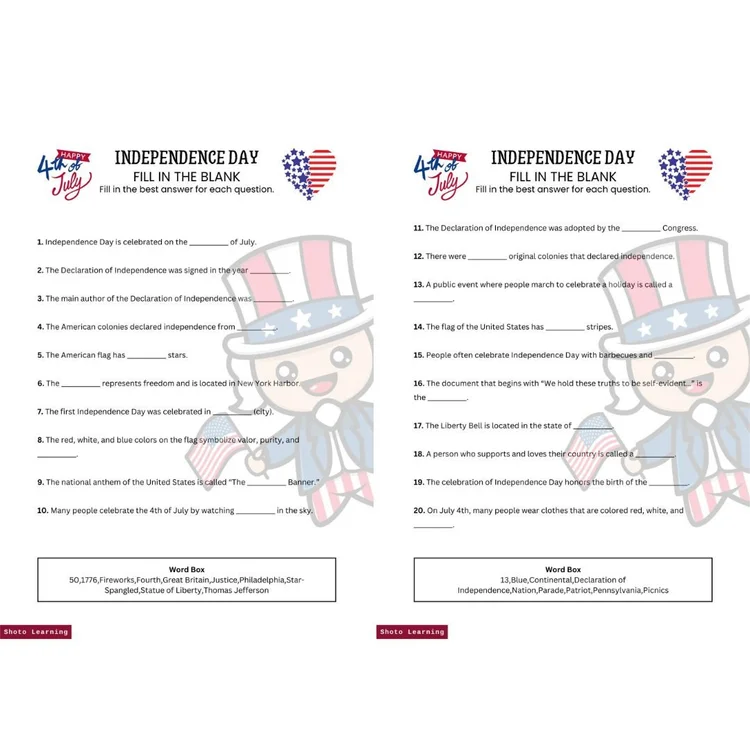 Independence Day Assignment – 10 Questions + Answers
