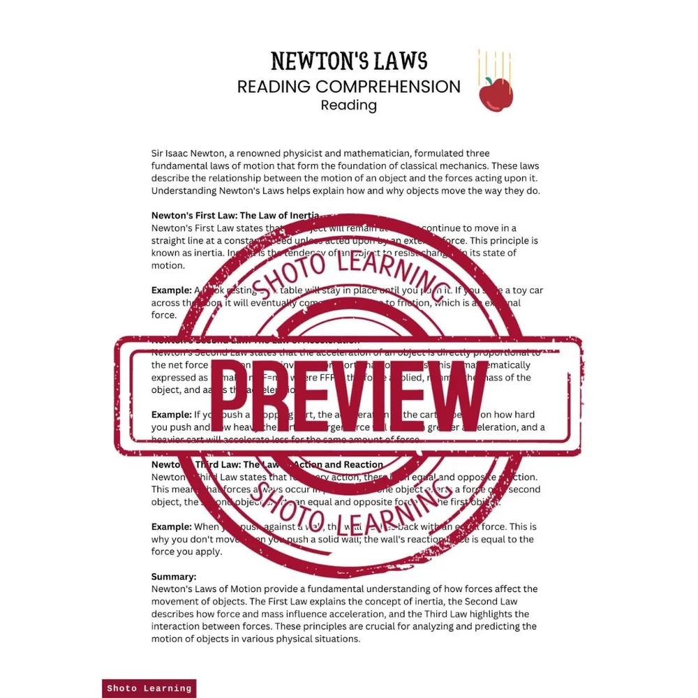 Newtons Law of Motion Science Activity - Word Find & Scramble