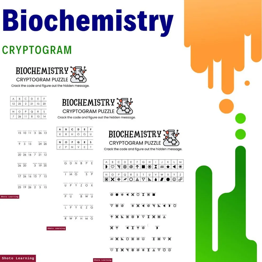 Biochemistry Missing Letter Worksheets for Fun Learning