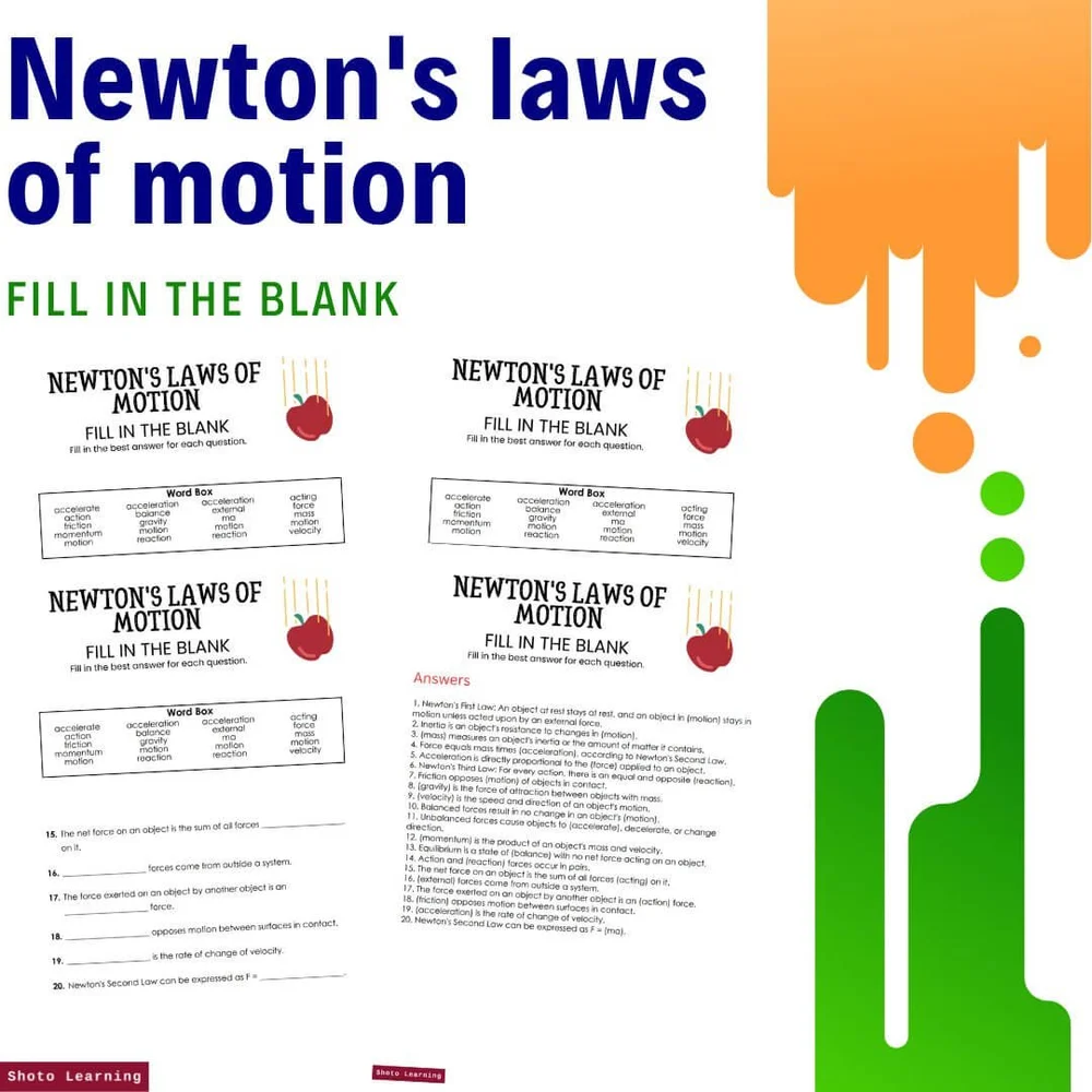 Free Newton's Laws of Motion Poster Set - Educational & Fun
