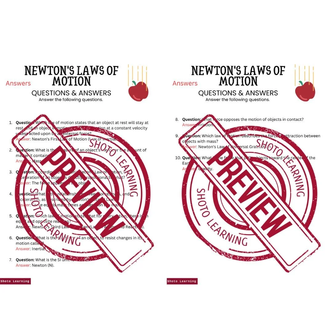 Free Newton's Laws of Motion Poster Set - Educational & Fun