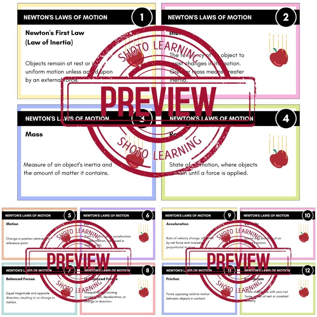 Free Newton's Laws of Motion Poster Set - Educational & Fun