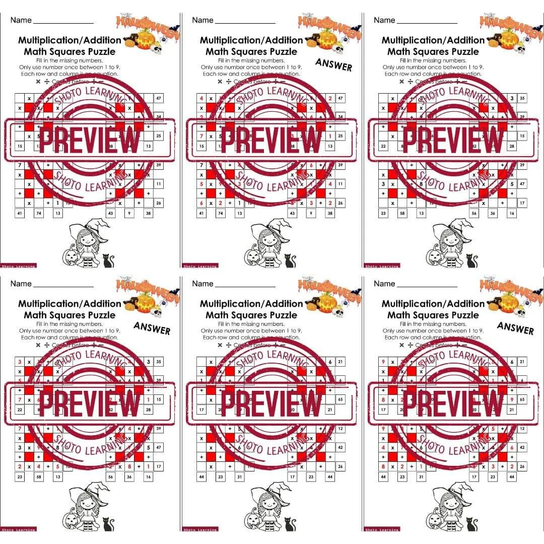 Halloween Math Puzzles: Division & Addition Fun