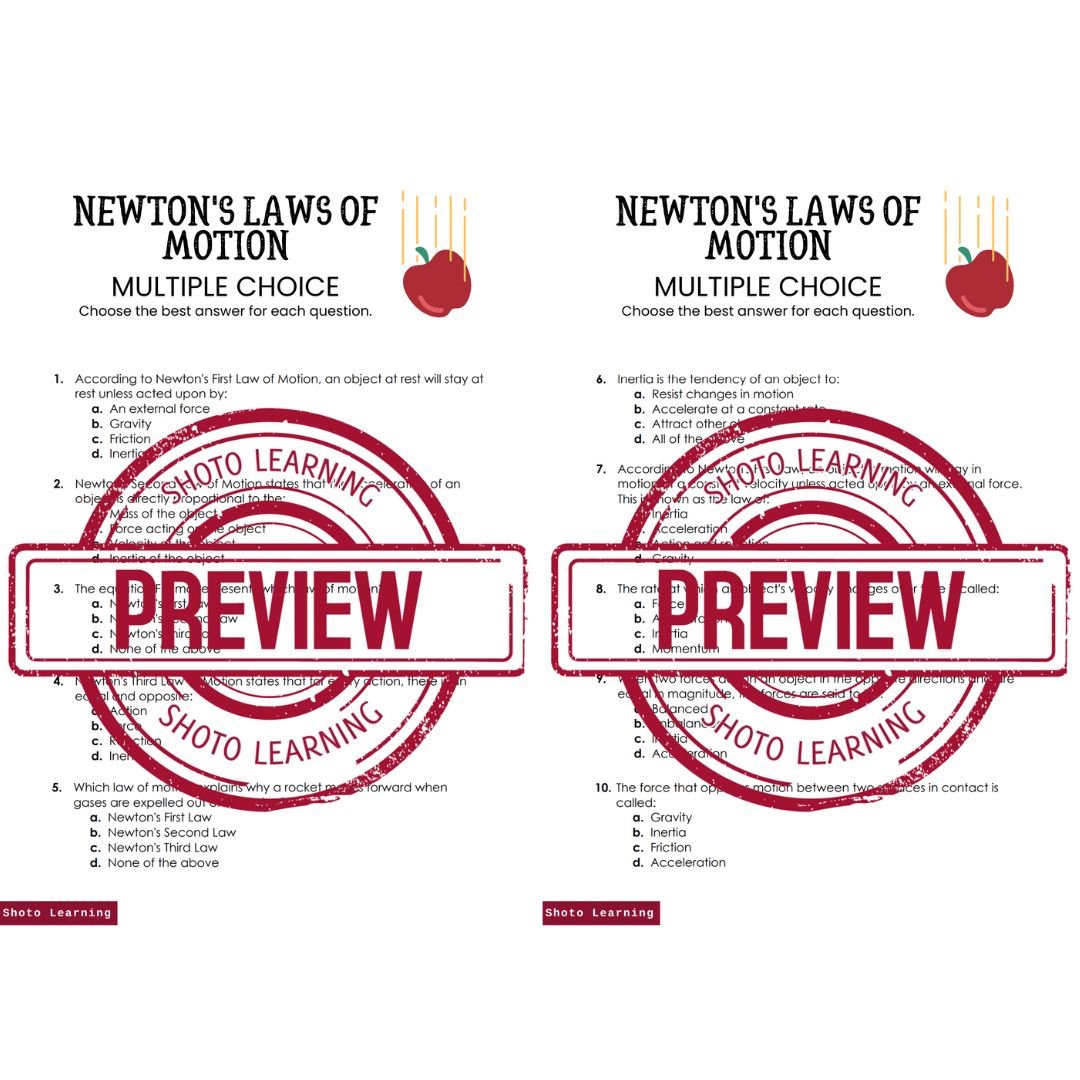 Free Newton's Laws of Motion Poster Set - Educational & Fun