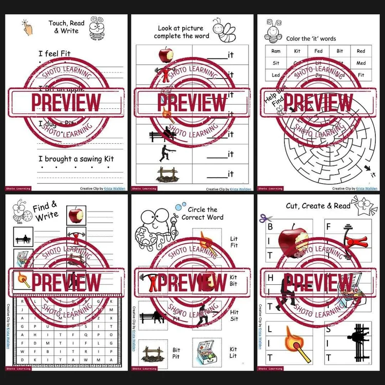 IP Word Family CVC Blend Worksheets: Fun Activities for Reading ...