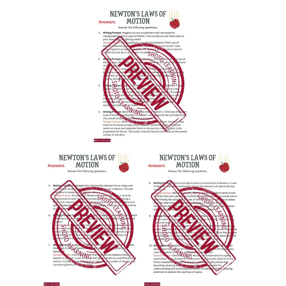 Free Newton's Laws of Motion Poster Set - Educational & Fun