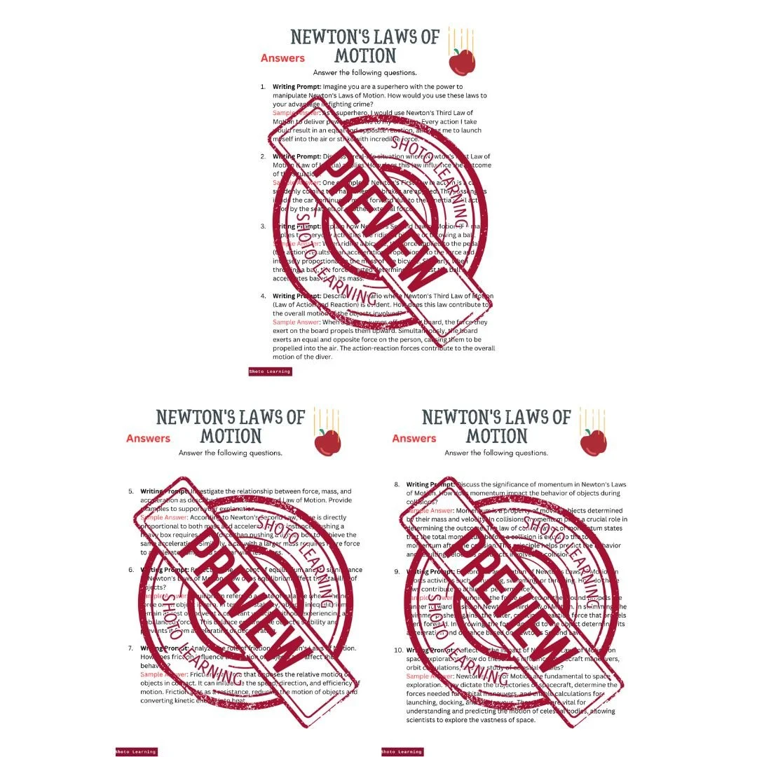 Free Newton's Laws of Motion Poster Set - Educational & Fun