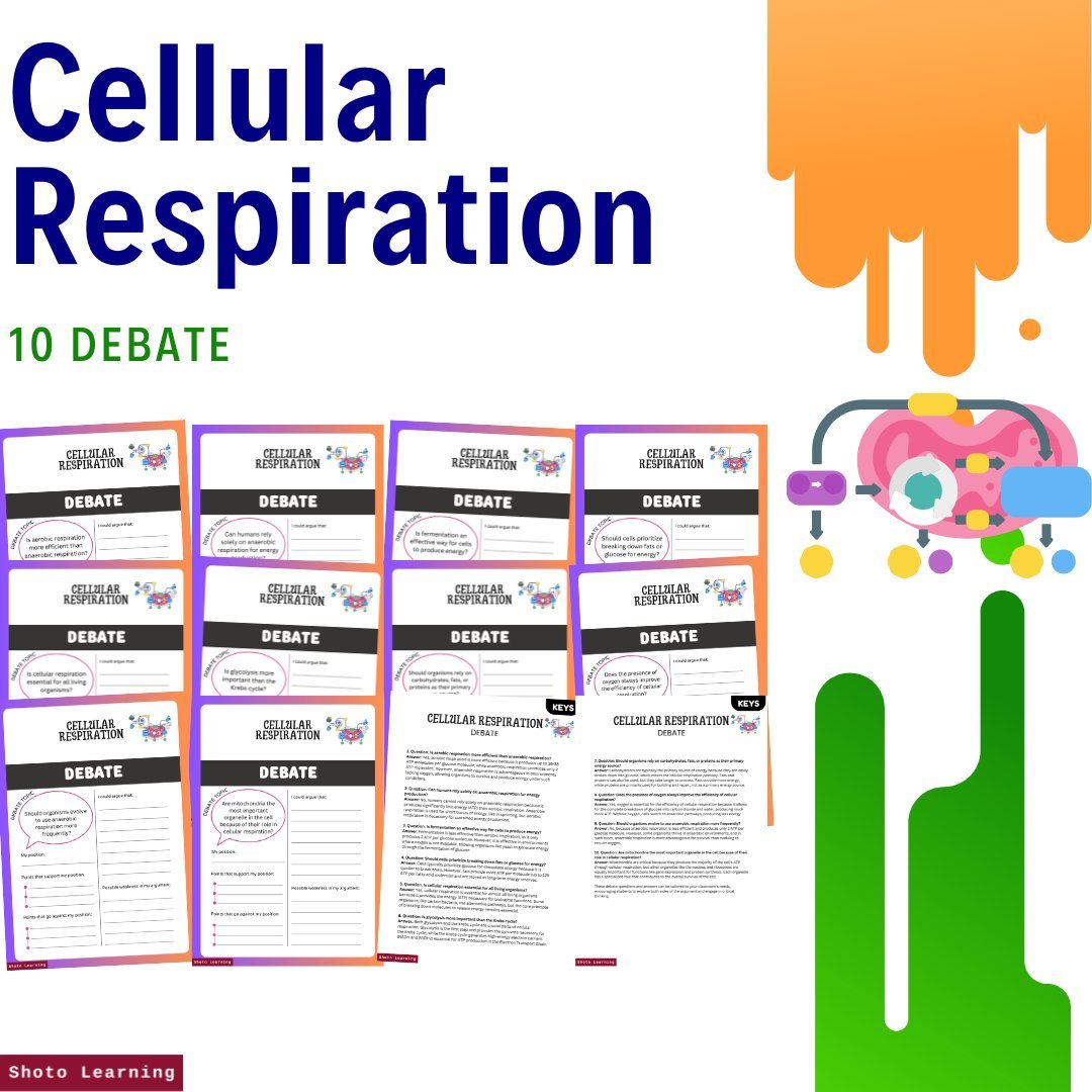 Cellular Respiration Label Worksheet | Word Box & Answer Key
