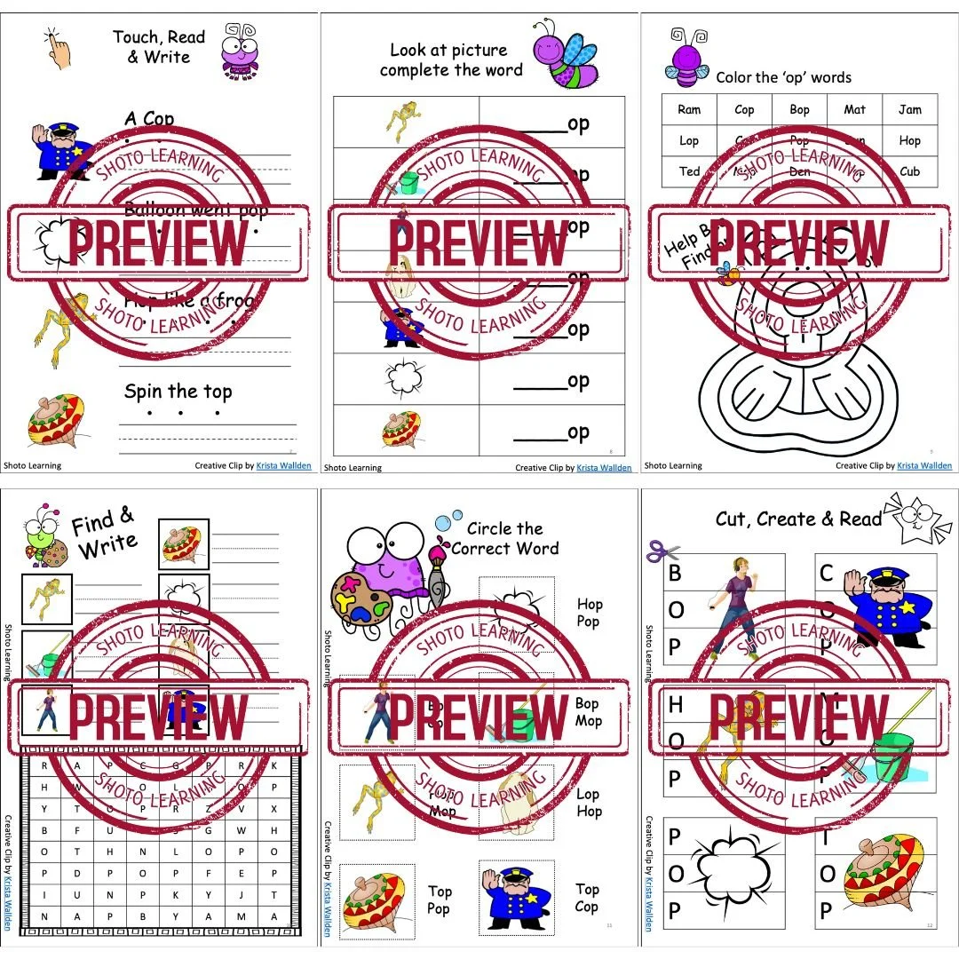 IG Word Family CVC Worksheets – Reading, Writing & Games