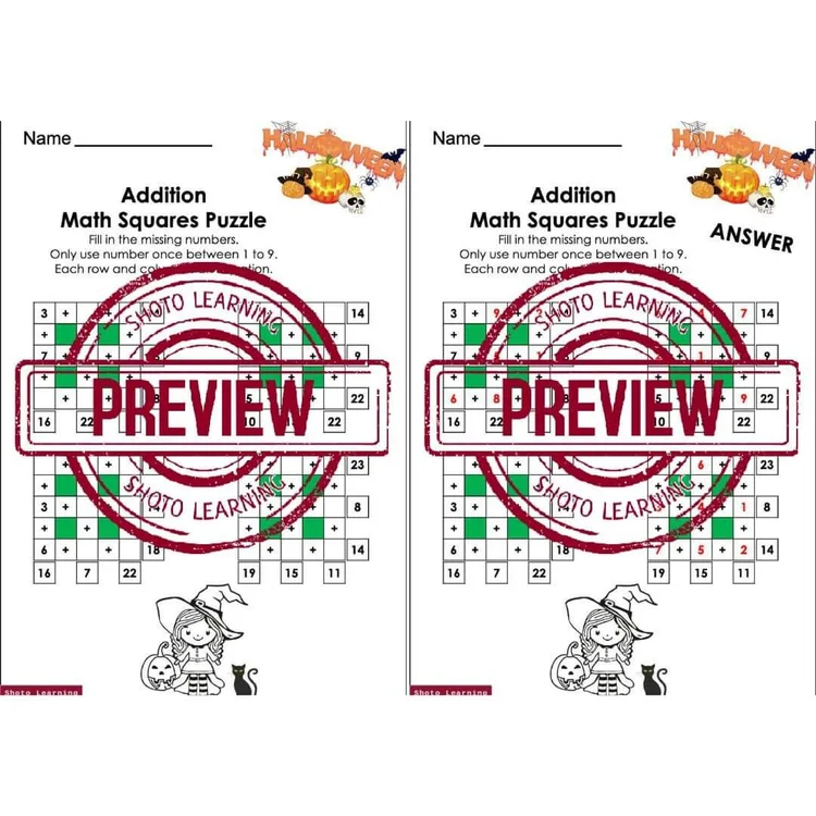 Halloween Math Puzzles: Division & Addition Fun