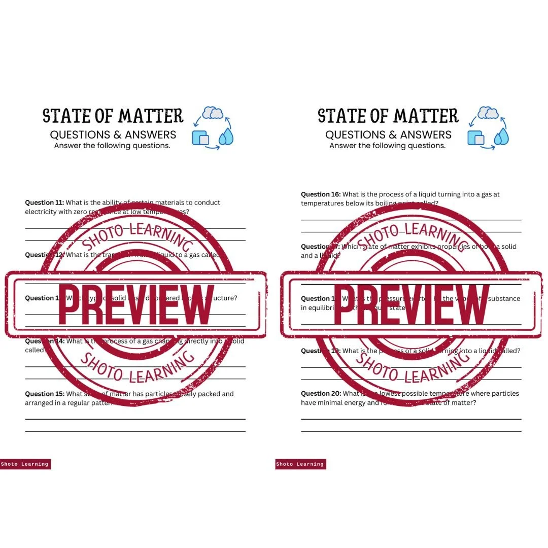 States of Matter Poster & Worksheet | Free for Kids
