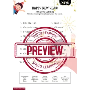 New Year Fill-in-the-Blank Worksheets – Fun & Educational