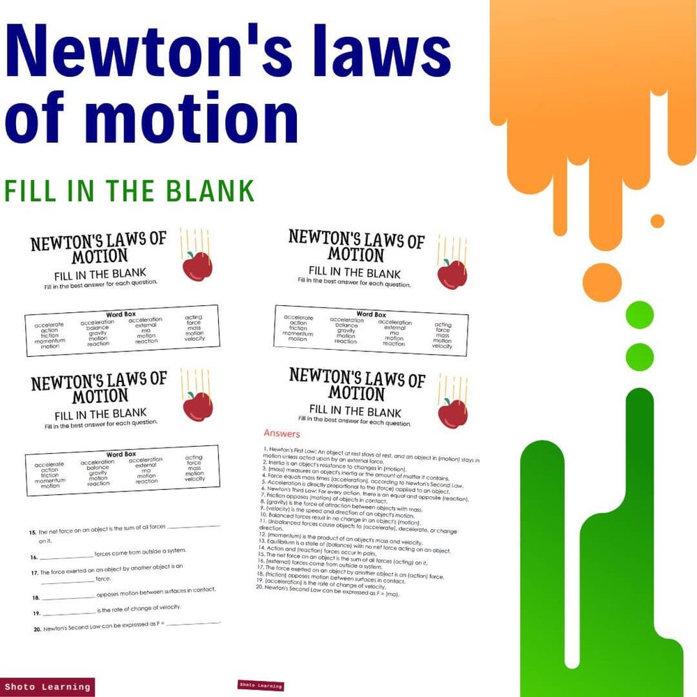 Free Newton's Laws of Motion Poster Set - Educational & Fun
