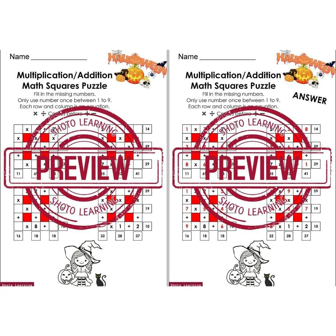 Halloween Math Puzzles: Division & Addition Fun