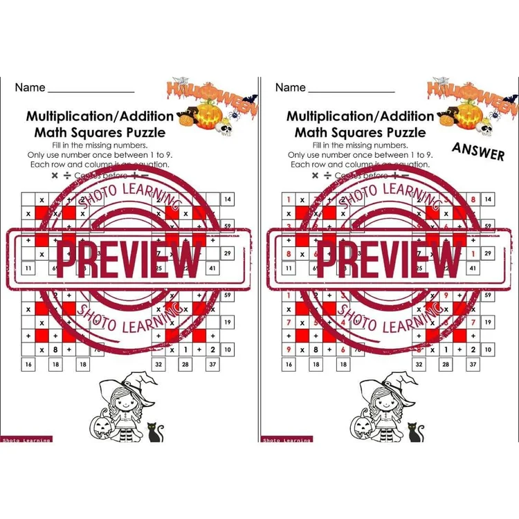 Halloween Math Puzzles: Division & Addition Fun